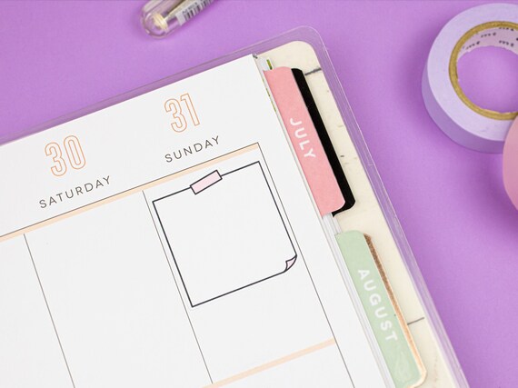 Pastel Sticky Note Printable Planner Stickers Full Box | Etsy