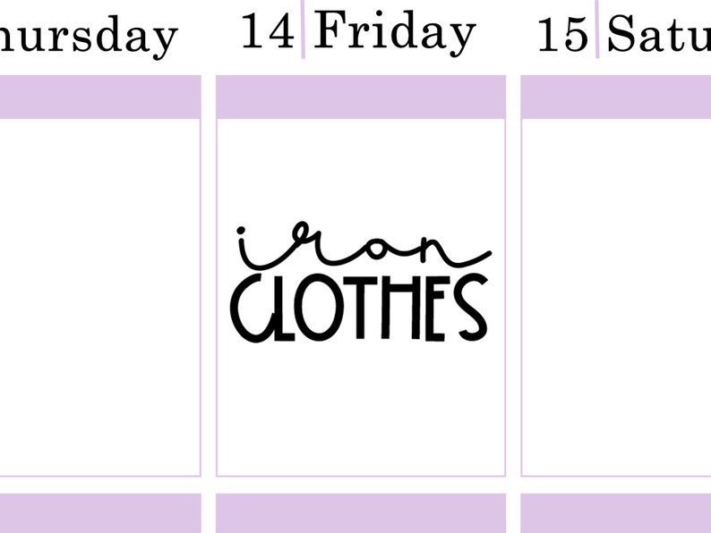 Iron Clothes Printable Script Planner Stickers - Etsy