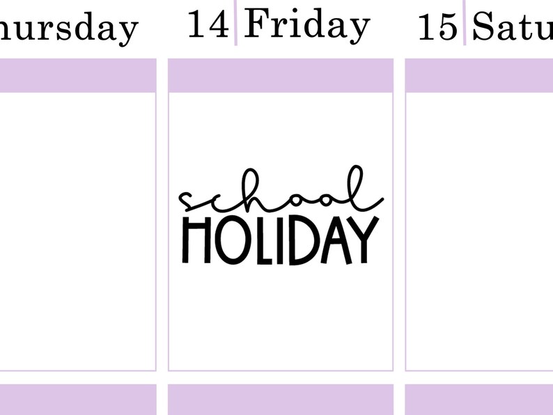 School Holiday PRINTABLE Script Planner Stickers - Etsy