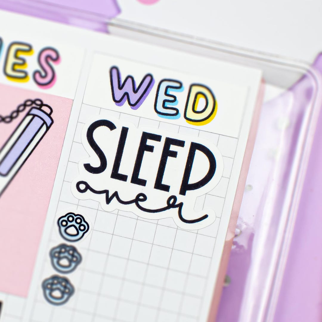 Sleep Over PRINTABLE Script Planner Stickers - Etsy