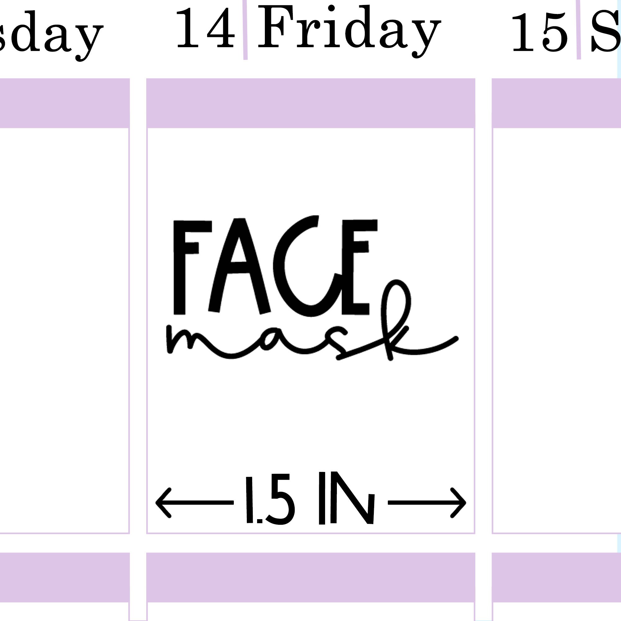 Face Mask PRINTABLE Script Planner Stickers - Etsy