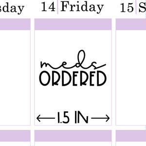Meds Ordered PRINTABLE Script Planner Stickers, Tracker Reminder ...