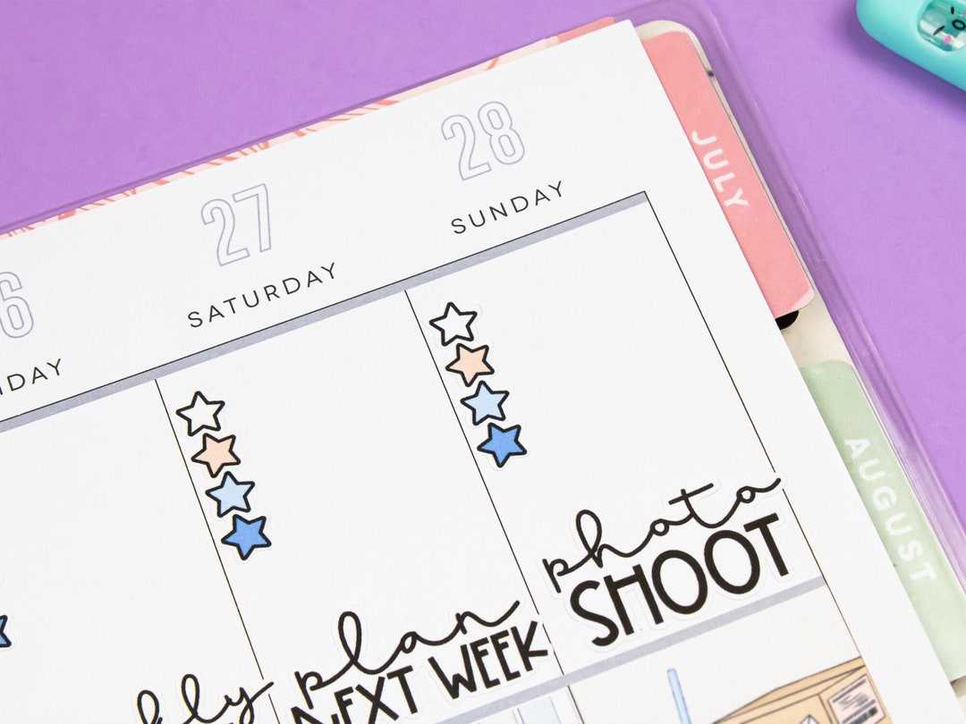 Star Checklists Printable Planner Stickers for Vertical Planners - Etsy