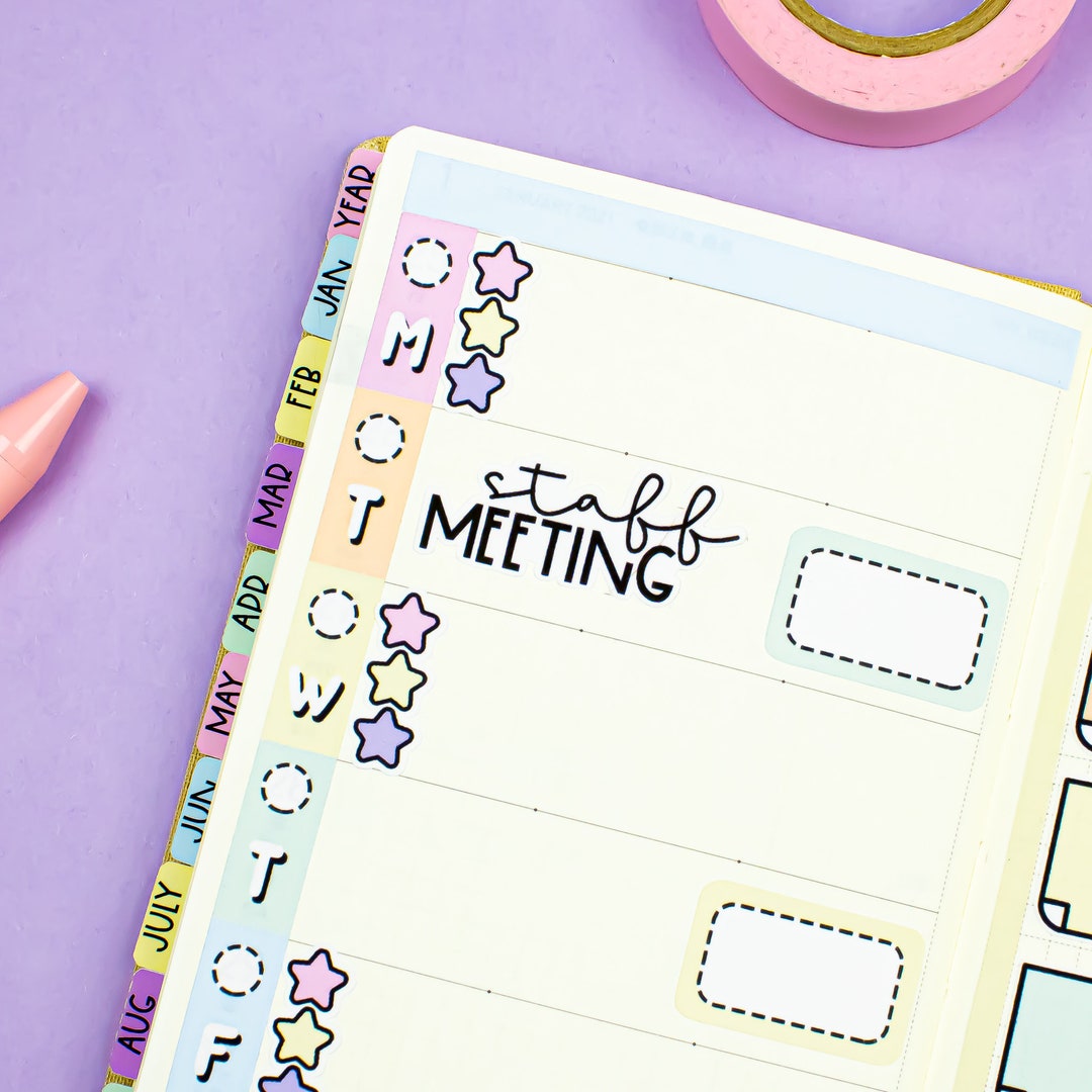 Staff Meeting PRINTABLE Script Planner Stickers for Work - Etsy