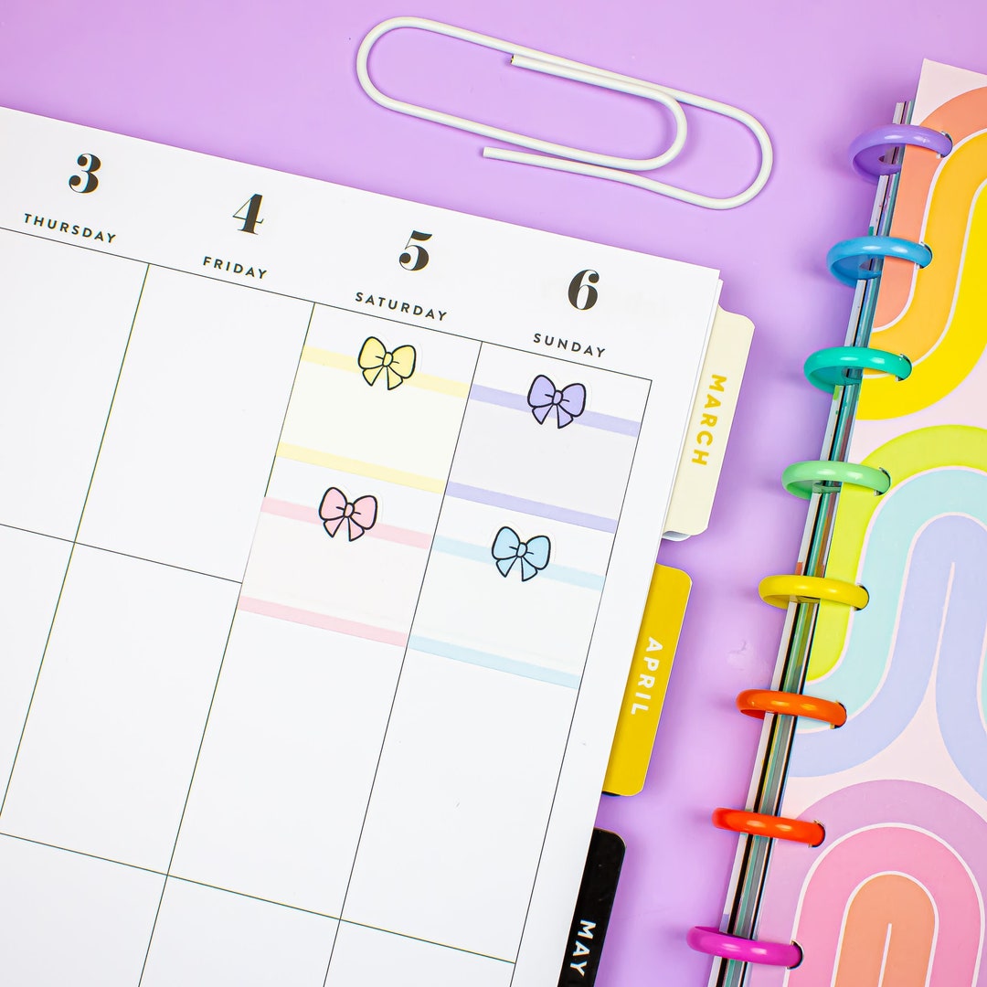 Bow Half Boxes PRINTABLE Functional Planner Stickers for Vertical ...