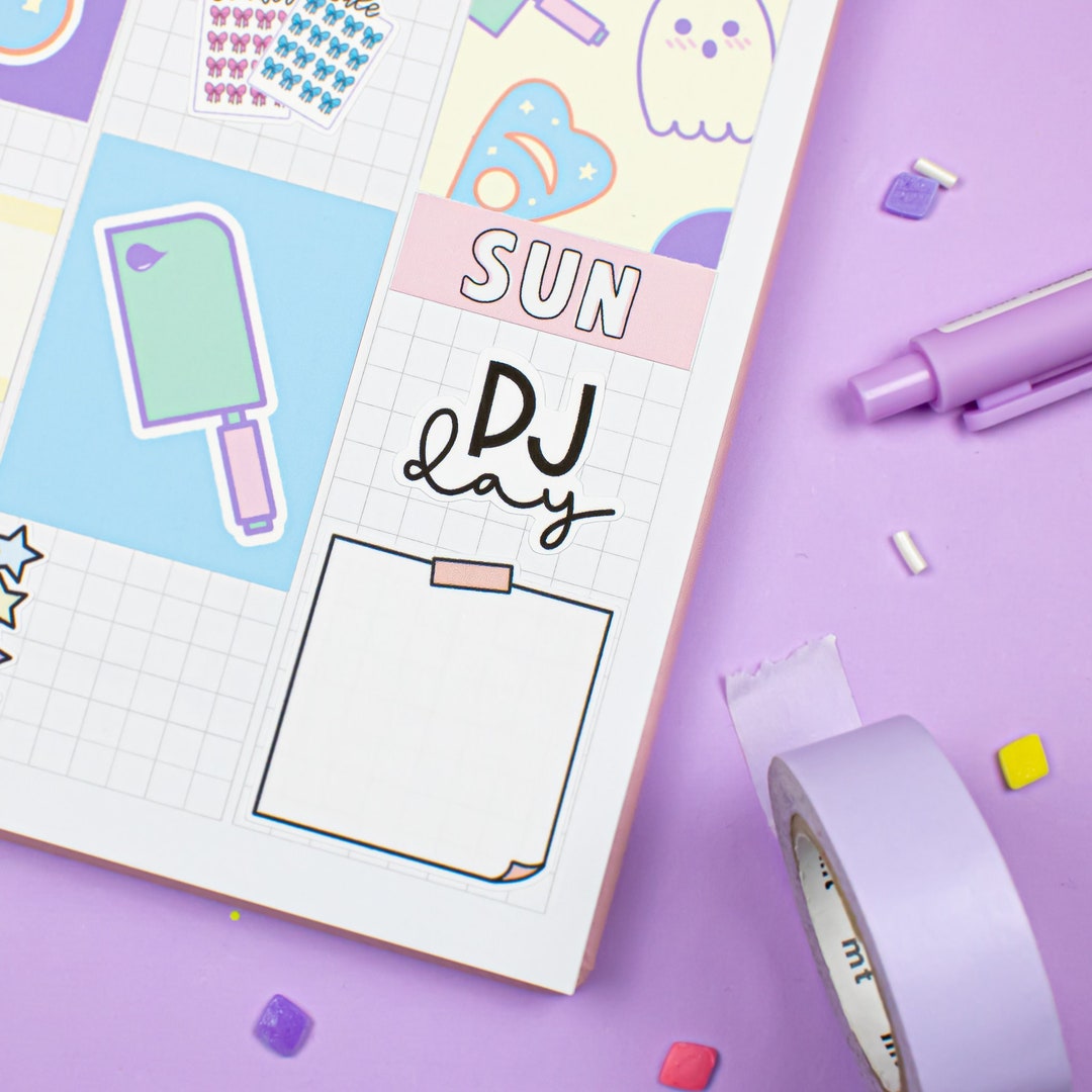 PJ Day PRINTABLE Script Planner Stickers, Journaling & Scrapbooking ...