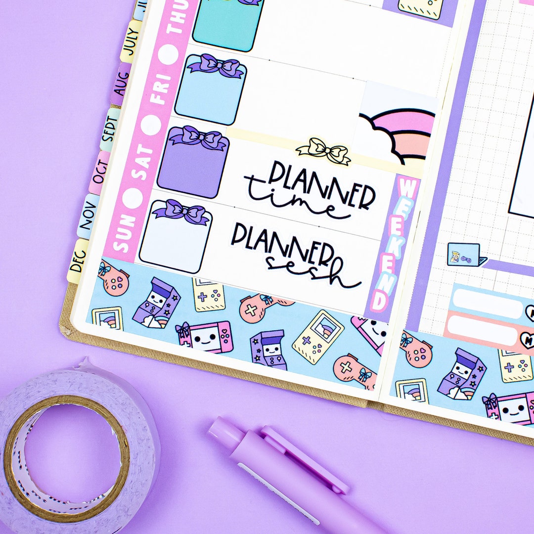 Planner Time & Planner Sesh PRINTABLE Script Planner Stickers - Etsy