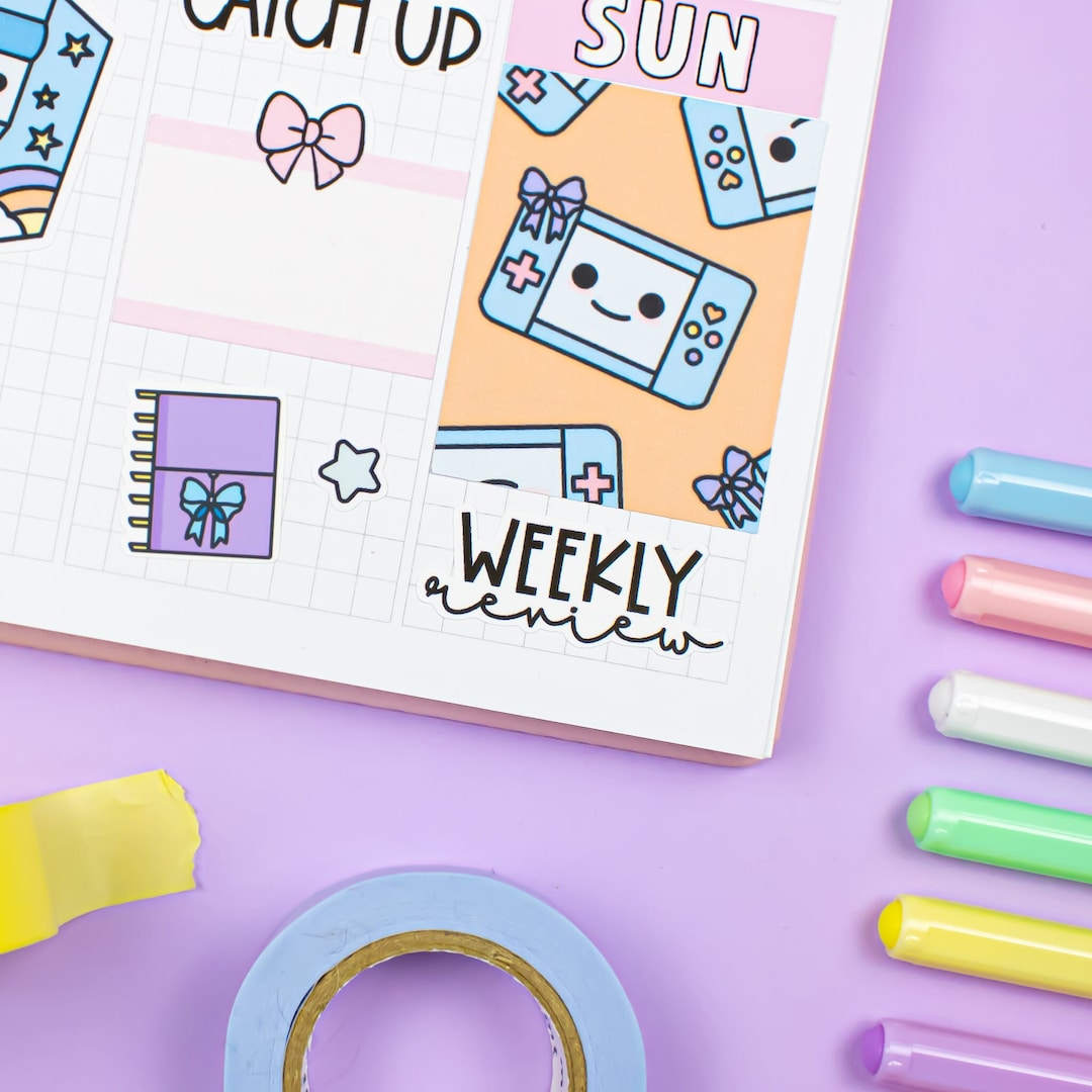 Weekly Review PRINTABLE Script Planner Stickers - Etsy
