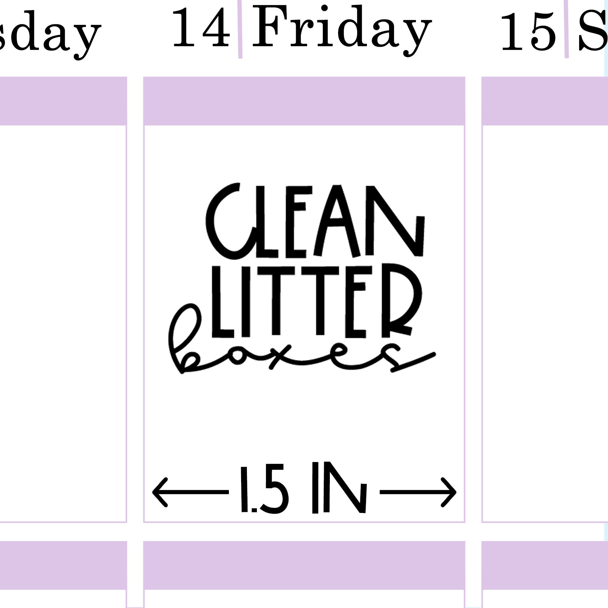 Clean Litter Boxes PRINTABLE Script Planner Stickers, Chores Stickers ...