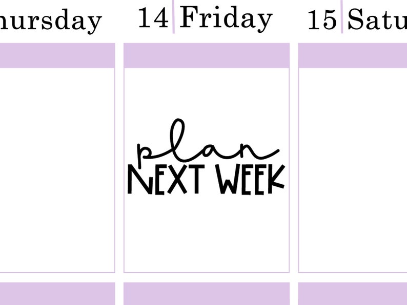 Plan Next Week Printable Planner Script Stickers for Vertical Planners ...
