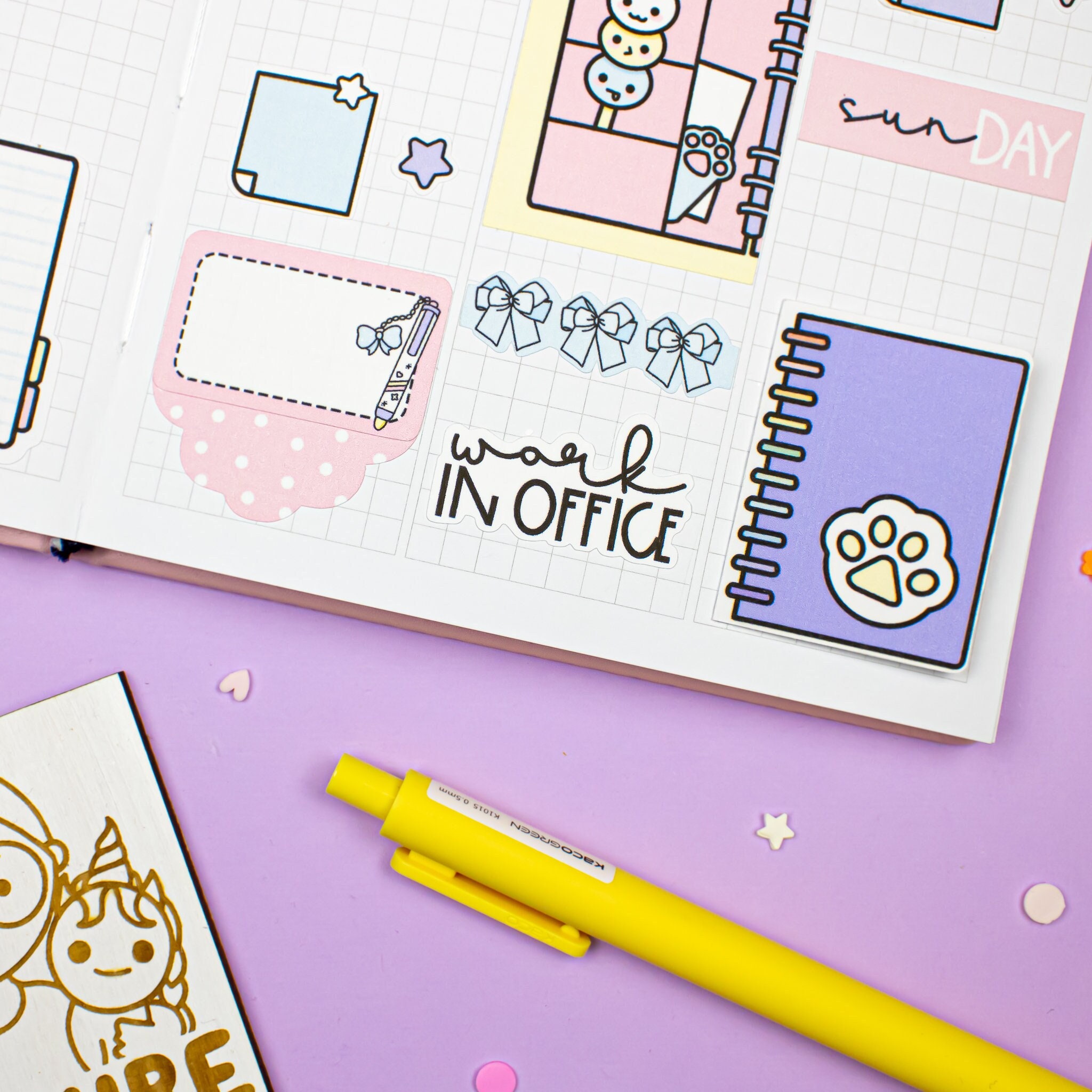 Work in Office PRINTABLE Script Planner Stickers, Functional Work - Etsy