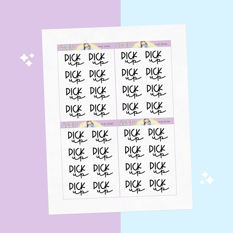 Pick up PRINTABLE Script Planner Stickers - Etsy