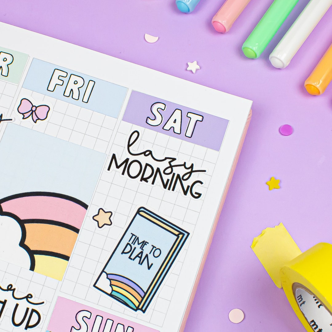 Lazy Morning PRINTABLE Script Planner Stickers, Cursive Script 1.5 ...