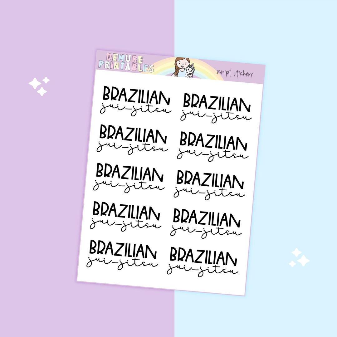 Brazilian Jui-jitsu PRINTABLE Script Planner Stickers for All Planners ...