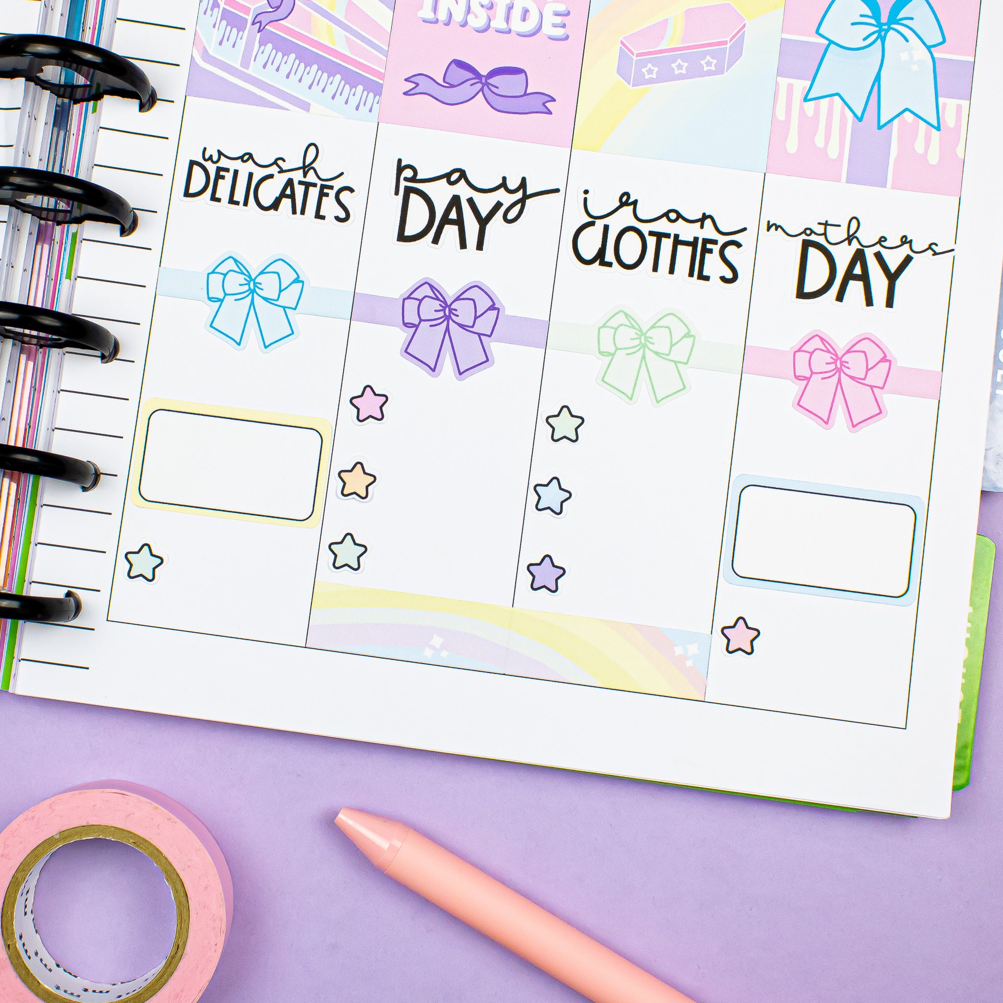 Pastel Rainbow Single Stars PRINTABLE Planner Stickers | Etsy