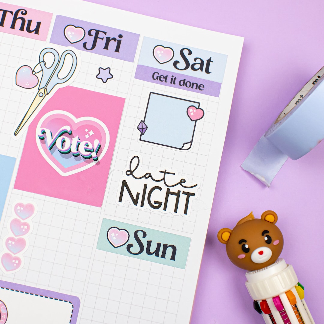 Date Night Printable Planner Script Stickers - Etsy