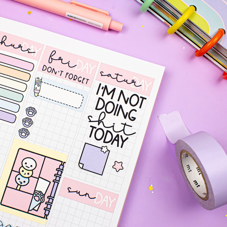 MATURE Full Box Script Printable Planner Stickers for - Etsy