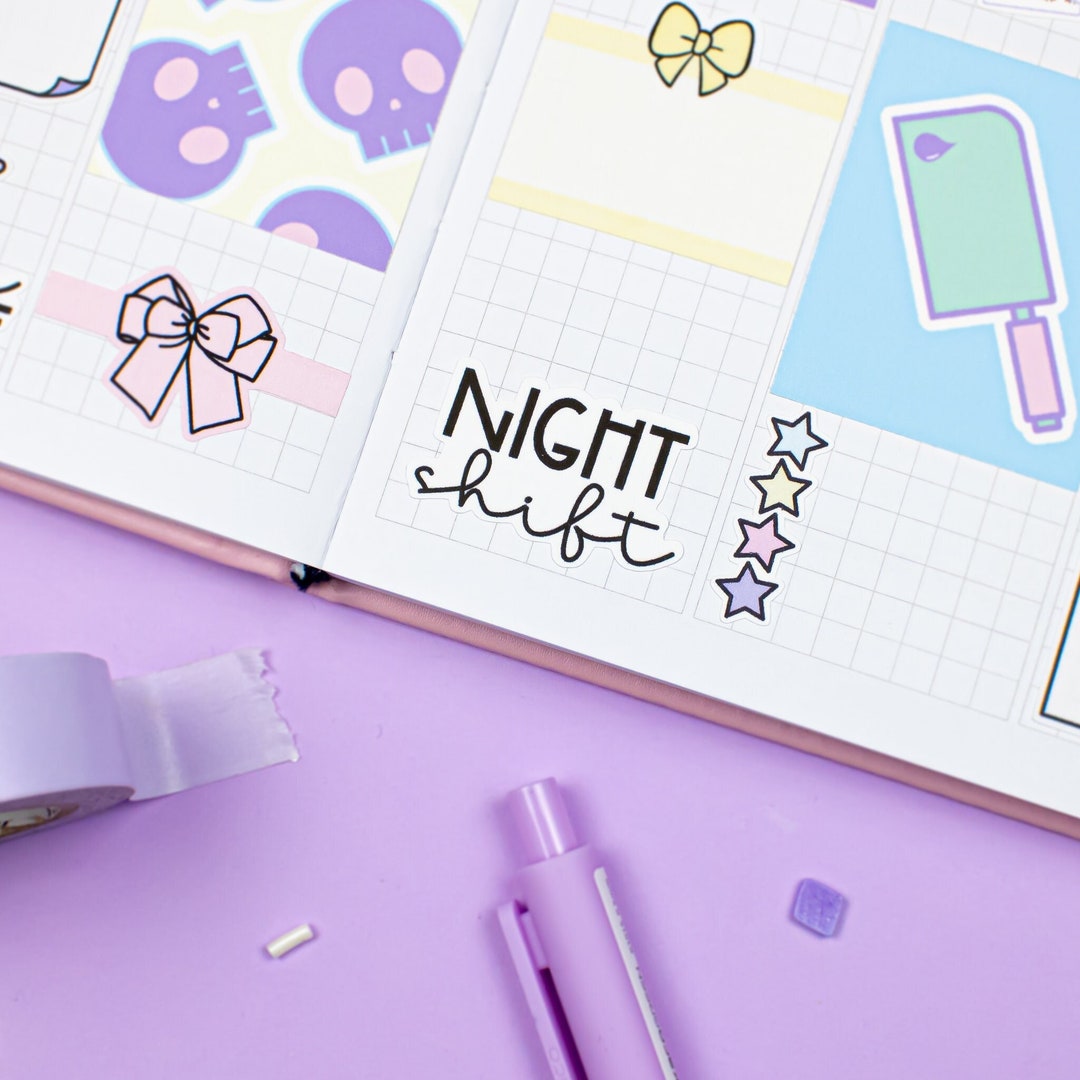 Night Shift PRINTABLE Script Planner Stickers for Work - Etsy