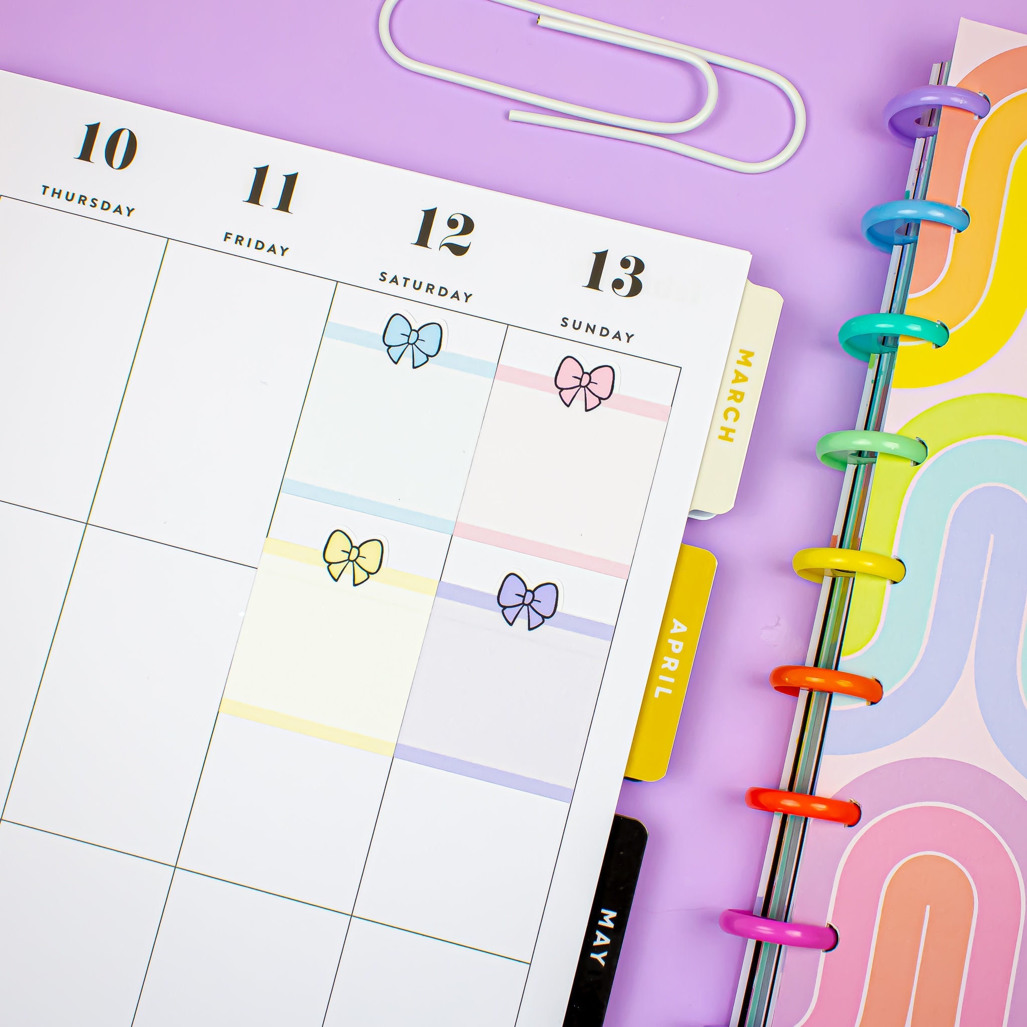 Paper Bow Quarter Boxes PRINTABLE Functional Planner Stickers for ...