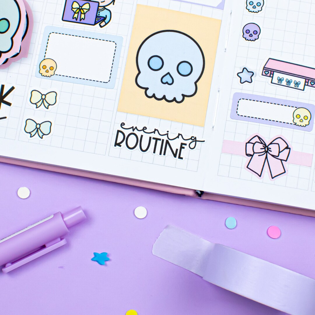 Evening Routine PRINTABLE Script Planner Stickers - Etsy