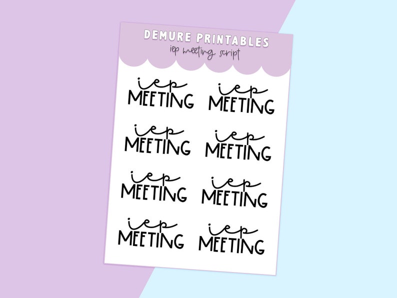 IEP Meeting PRINTABLE Script Planner Stickers for Teachers - Etsy
