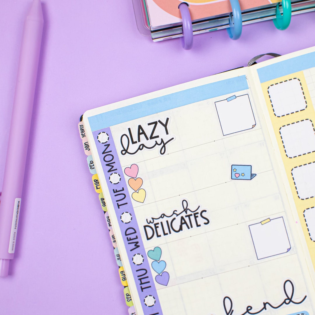 Lazy Day PRINTABLE Script Planner Stickers - Etsy