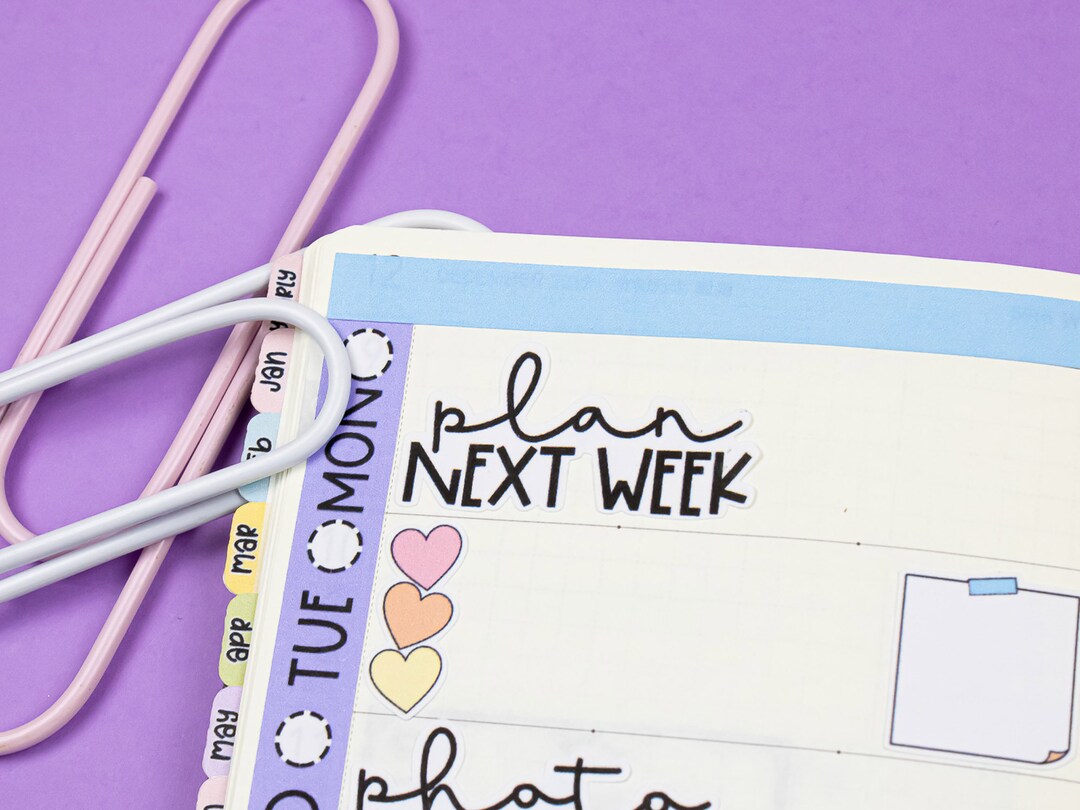 Plan Next Week Printable Planner Script Stickers for Vertical Planners ...