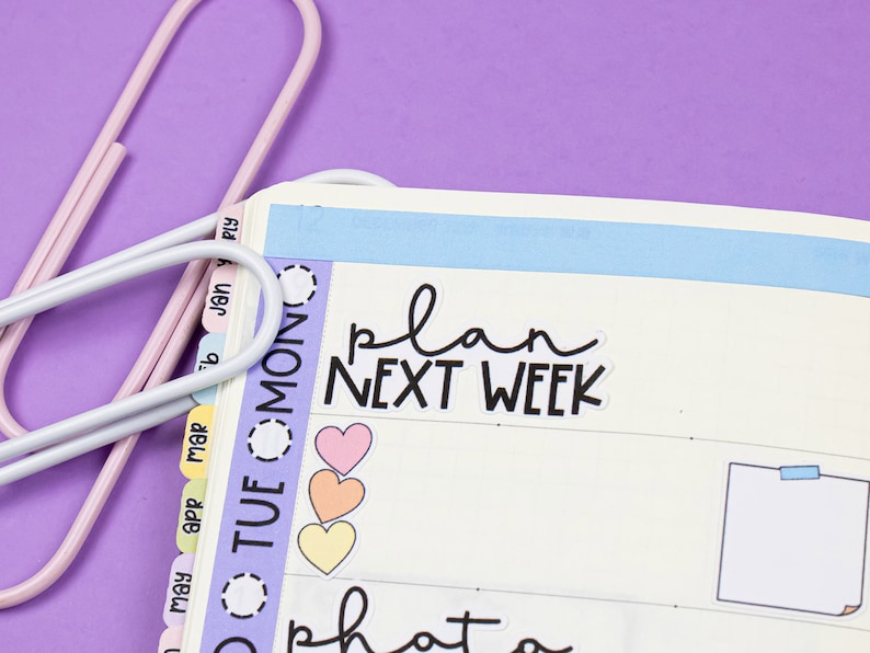 Plan Next Week Printable Planner Script Stickers for Vertical Planners ...