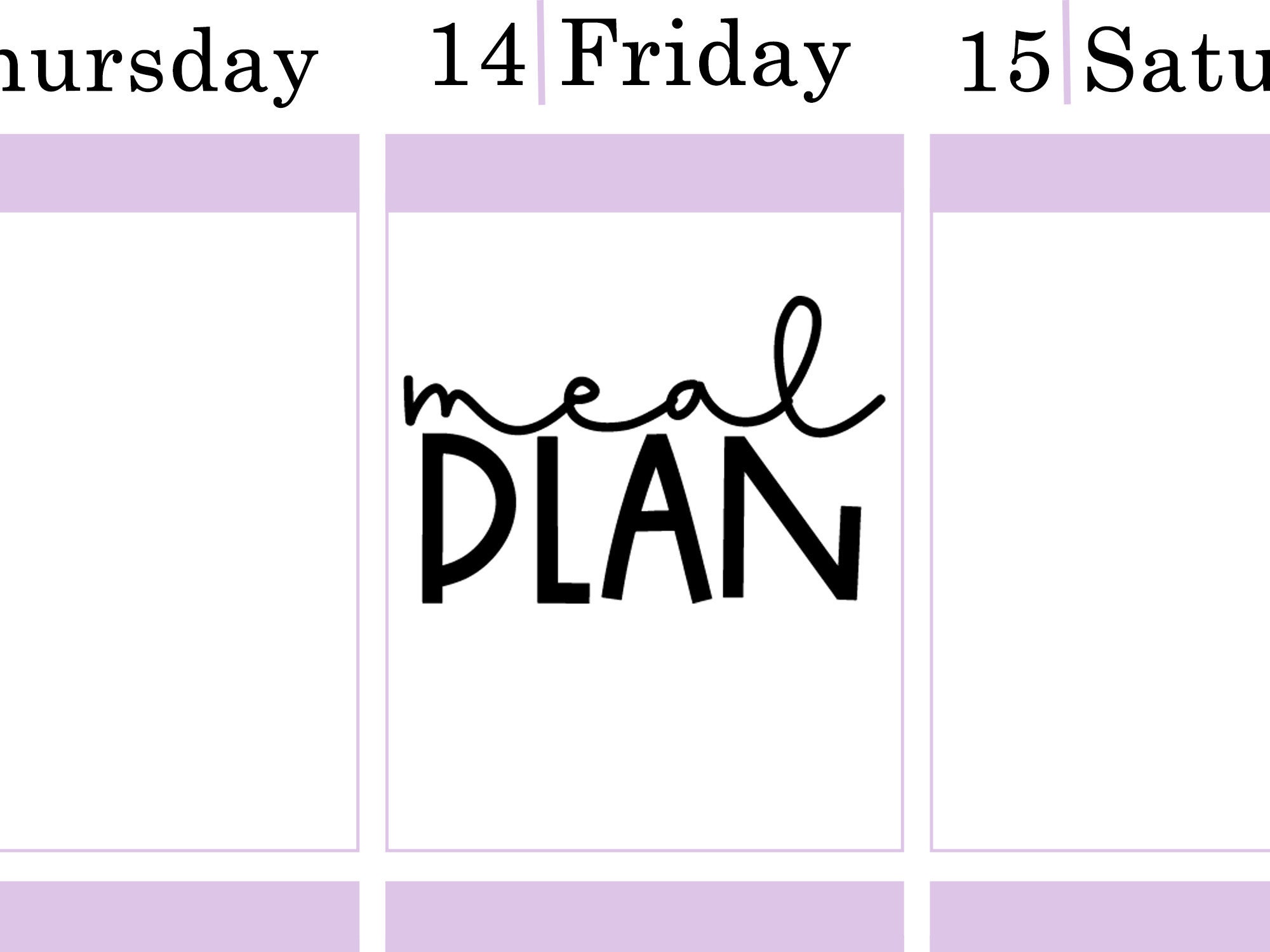 Meal Plan Script Printable Planner Stickers - Etsy