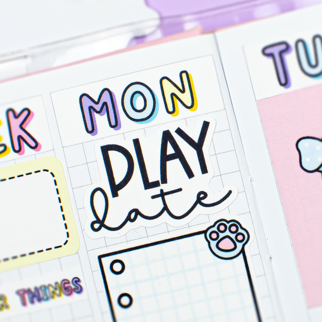 Play Date PRINTABLE Script Planner Stickers - Etsy