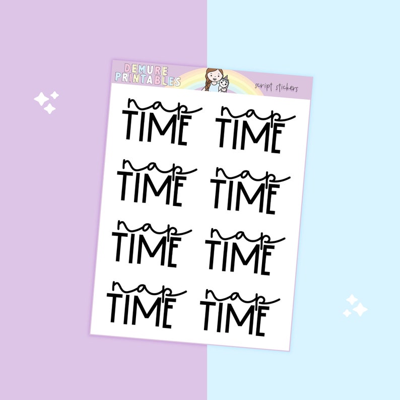 Nap Time PRINTABLE Script Planner Stickers - Etsy