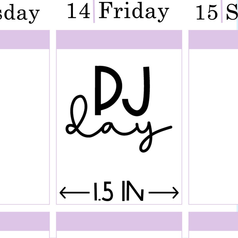 PJ Day PRINTABLE Script Planner Stickers, Journaling & Scrapbooking ...