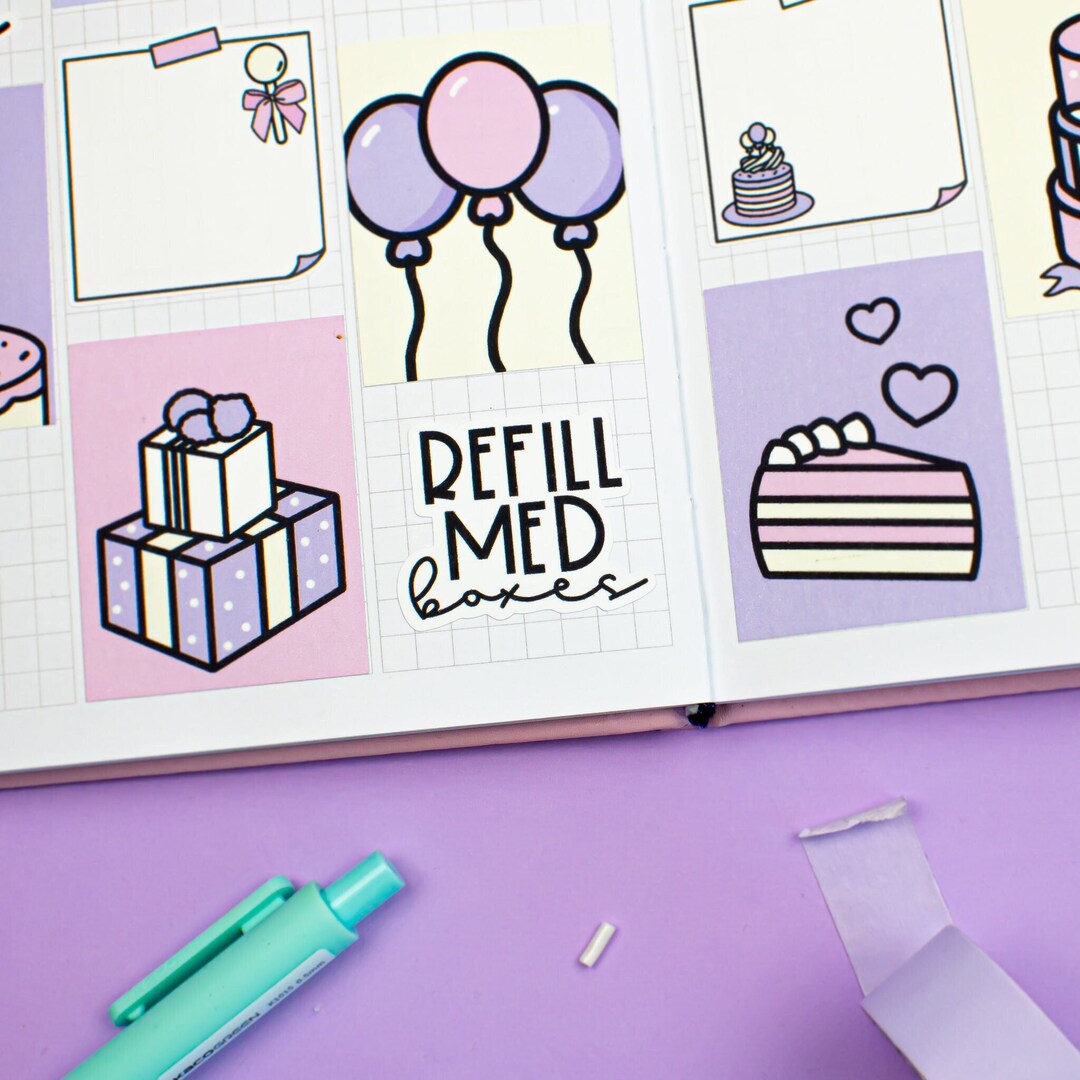 Refill Med Boxes PRINTABLE Script Planner Stickers, Health Reminder ...
