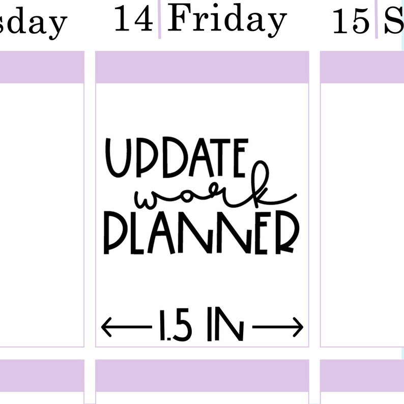 Update Work Planner PRINTABLE Script Planner Stickers - Etsy