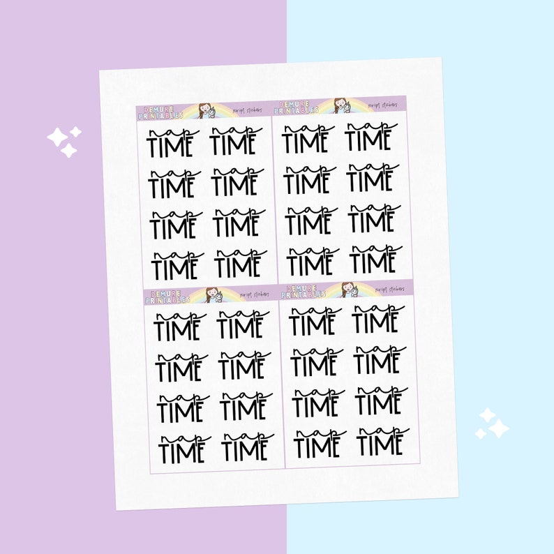 Nap Time PRINTABLE Script Planner Stickers - Etsy