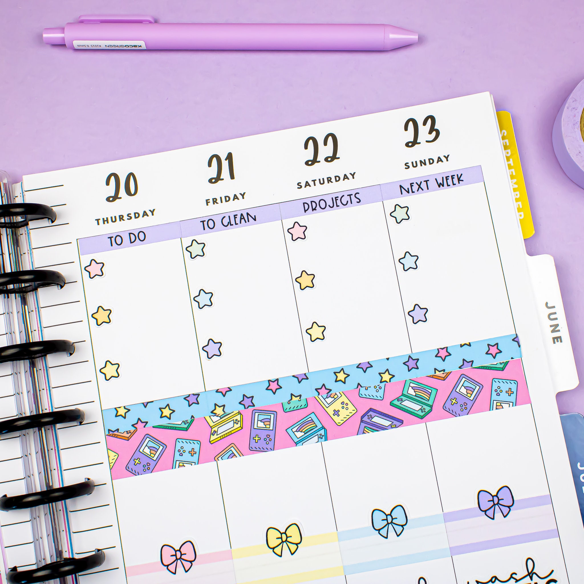 Pastel Headers PRINTABLE Planner Stickers for Vertical Planners ...