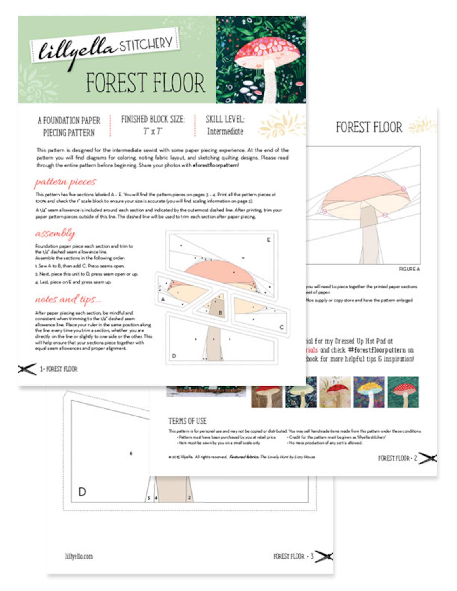 Forest Floor Paper Piecing Pattern - PDF Format - Etsy