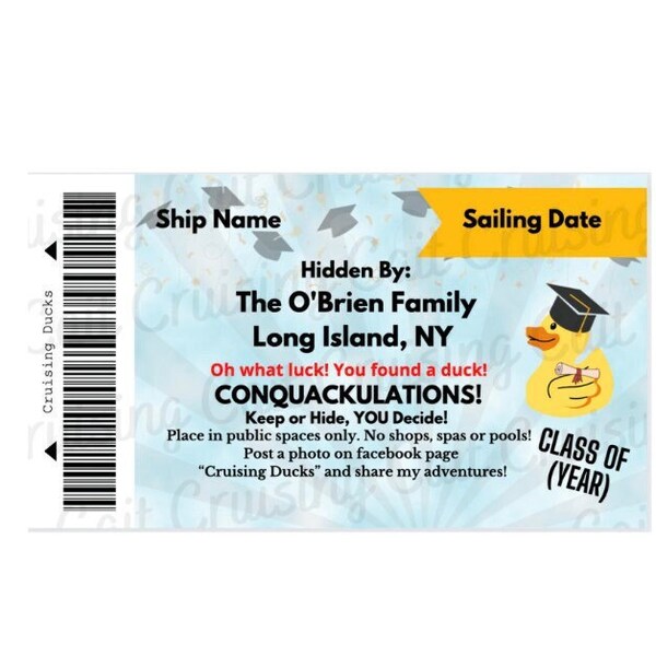 Graduation Duck Tag - Etsy