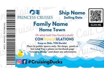 Customized Cruising Duck Tags: Princess Cruise Line - Etsy