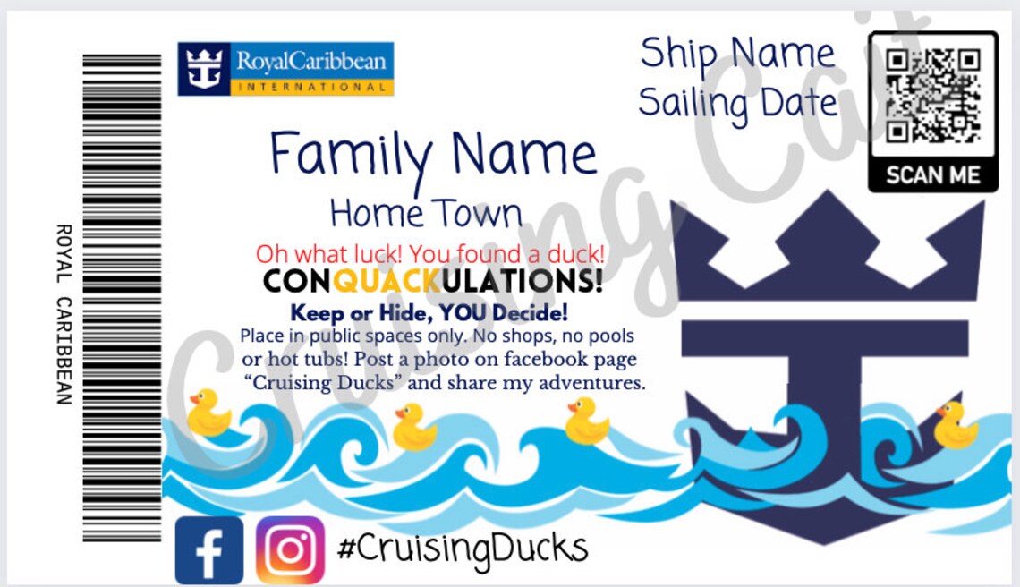 Customized Cruising Duck Tags: Royal Caribbean - Etsy