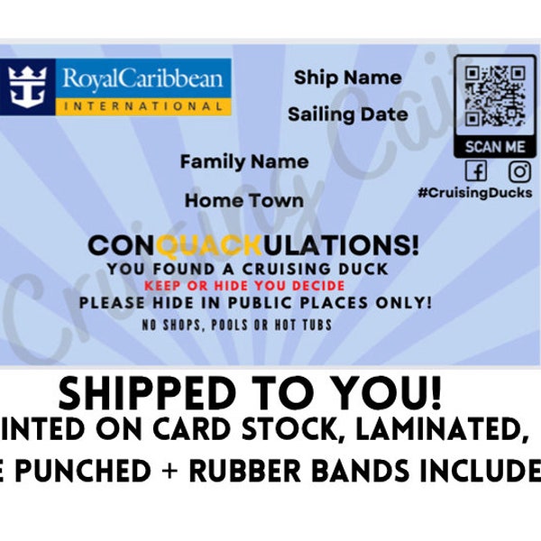 Royal Carribean Cruise Duck Labels - Etsy