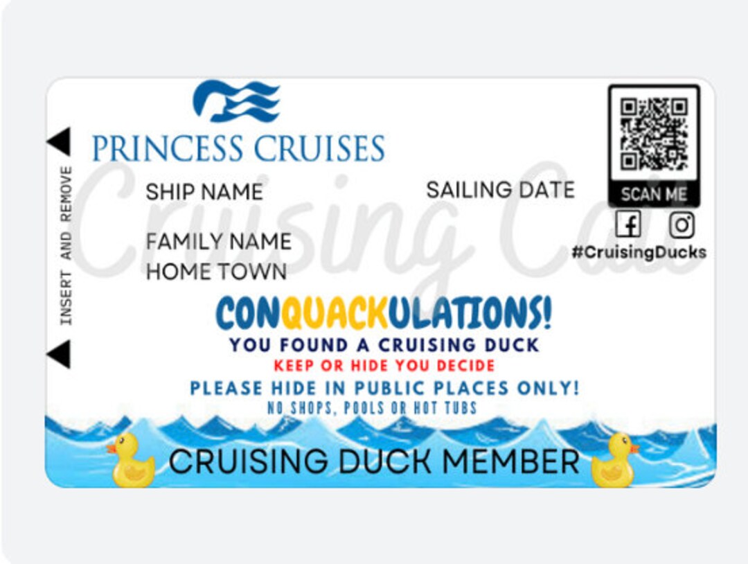 Customized Cruising Duck Tags: Princess Cruise Line - Etsy