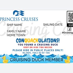 Customized Cruising Duck Tags: Princess Cruise Line - Etsy