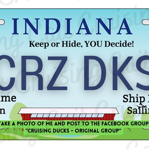 Customized Cruising Duck Tags: Indiana License Plate - Etsy