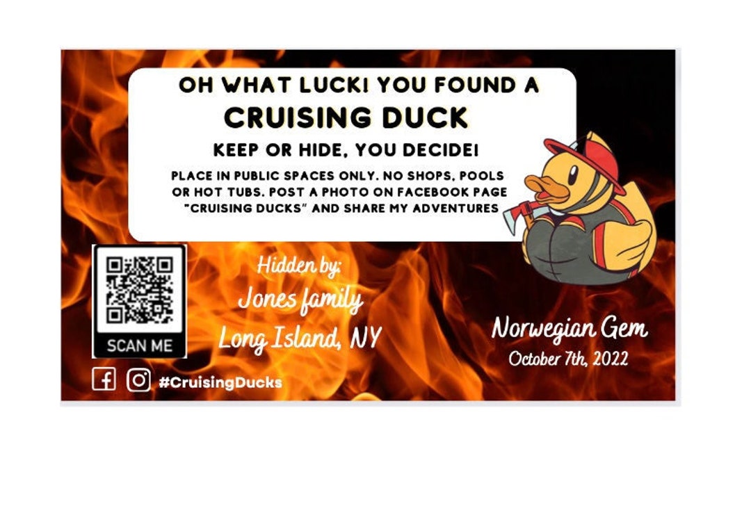 Customized Cruising Duck Tags: Fire Fighter Duck Tags - Etsy