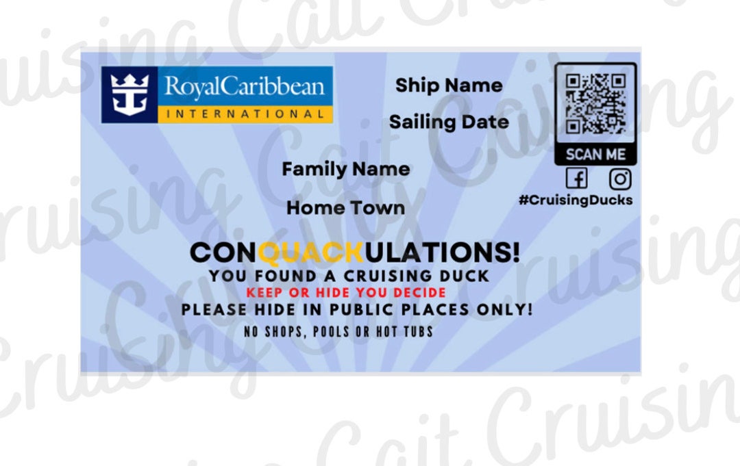 Customized Cruising Duck Tags: Royal Caribbean Tag - Etsy