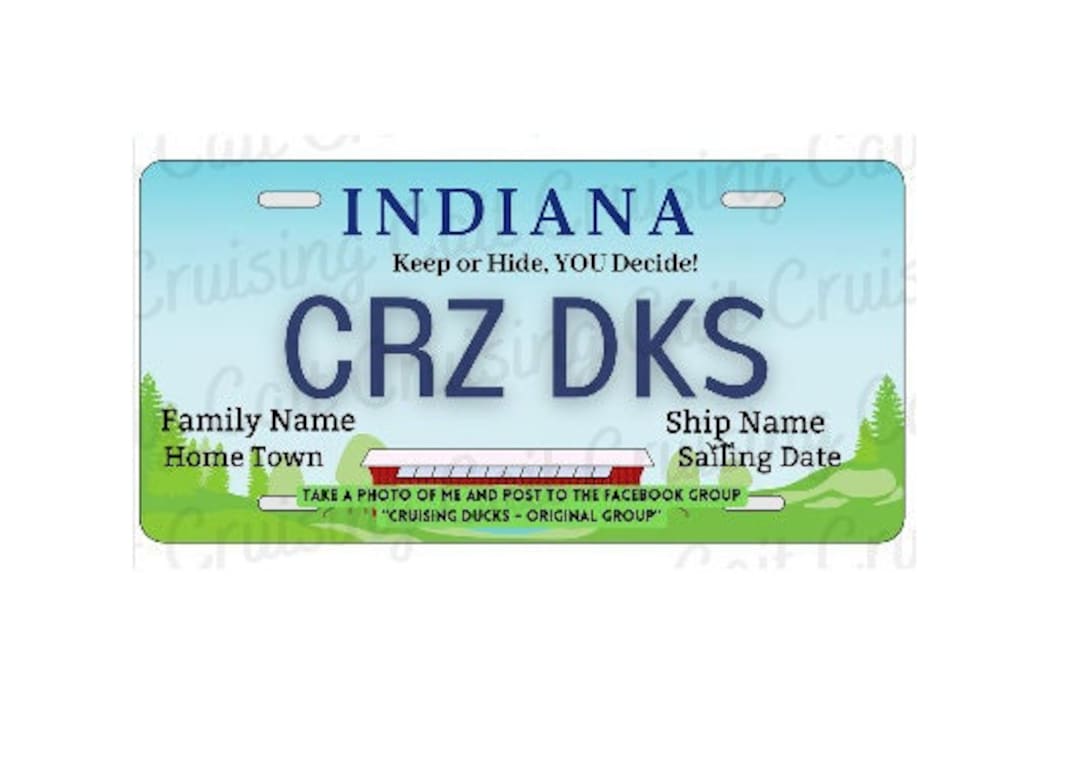 Customized Cruising Duck Tags: Indiana License Plate - Etsy