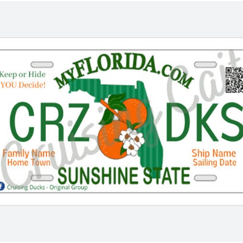 Florida License Plate / Cruise Duck Tags / Customized With - Etsy