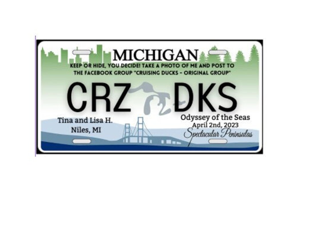 Customized Cruising Duck Tags: Michigan License Plate - Etsy