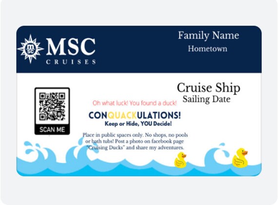Customized Cruising Duck Tags: MSC Cruise Line | Etsy